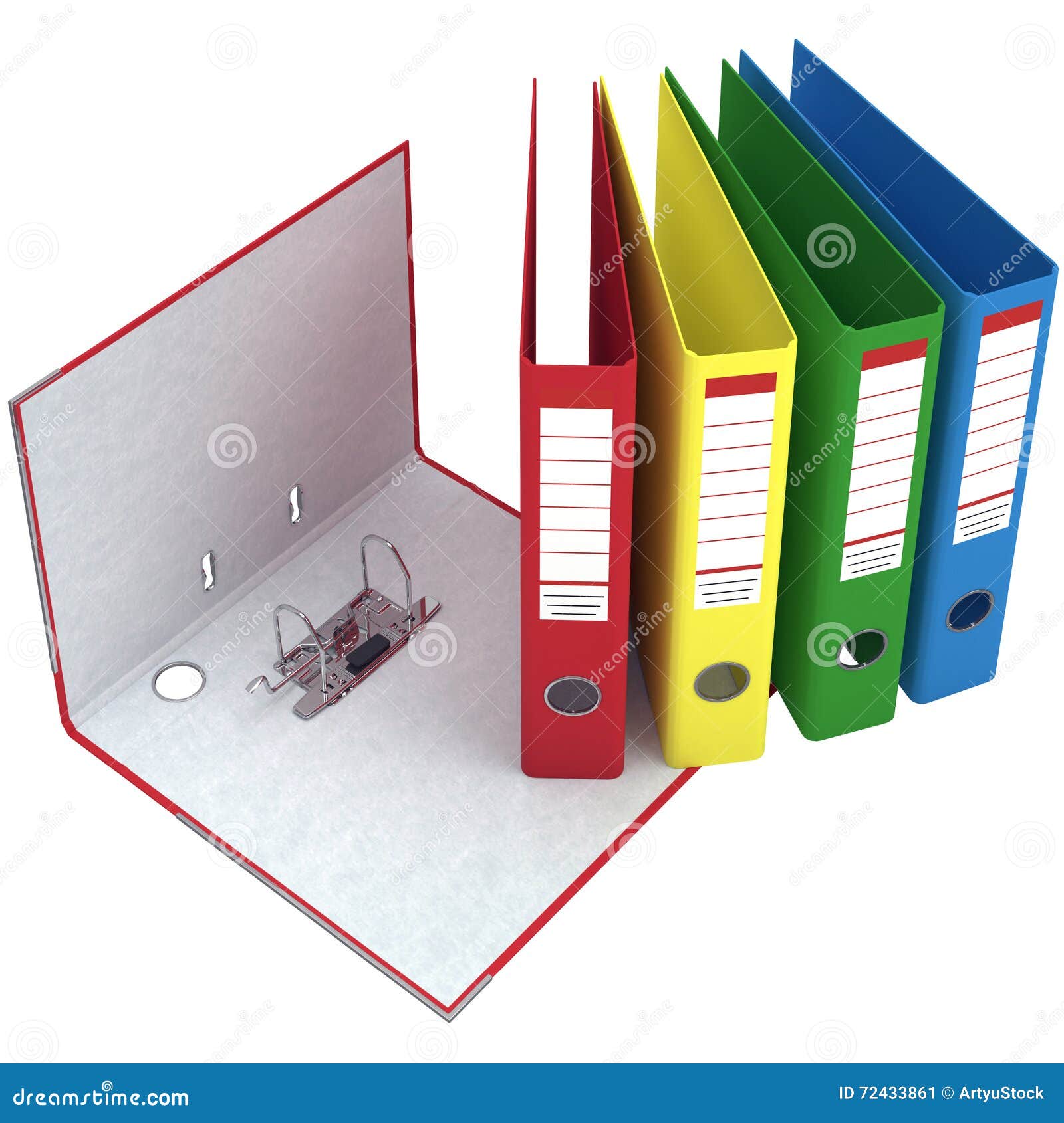 Office Folder, Closed, Open Stock Illustration - Illustration of ...
