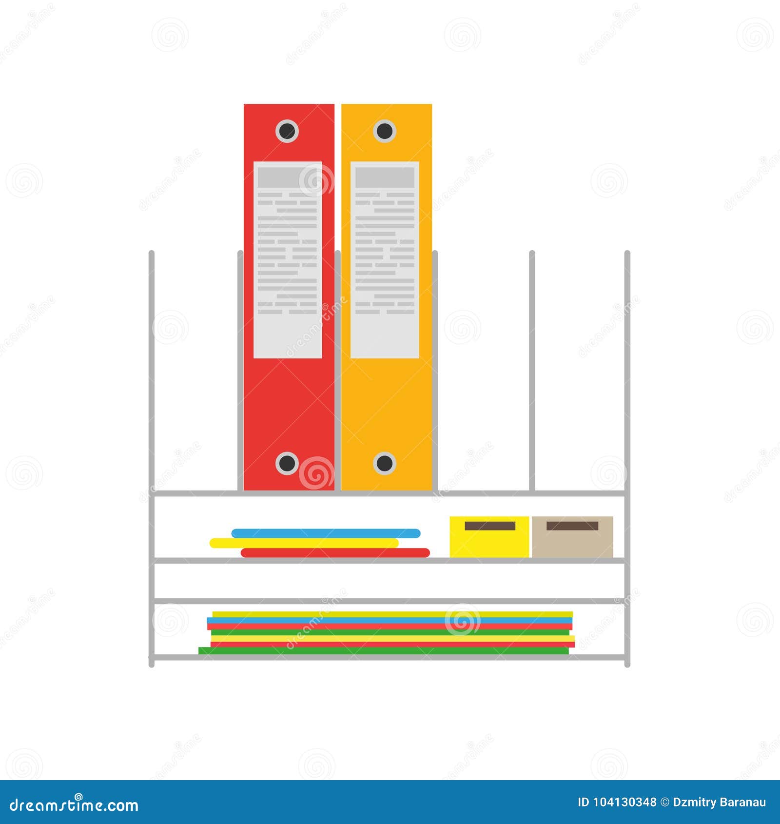 Office Folder Desk Paper File Vector Icon Document Organizer Stock ...