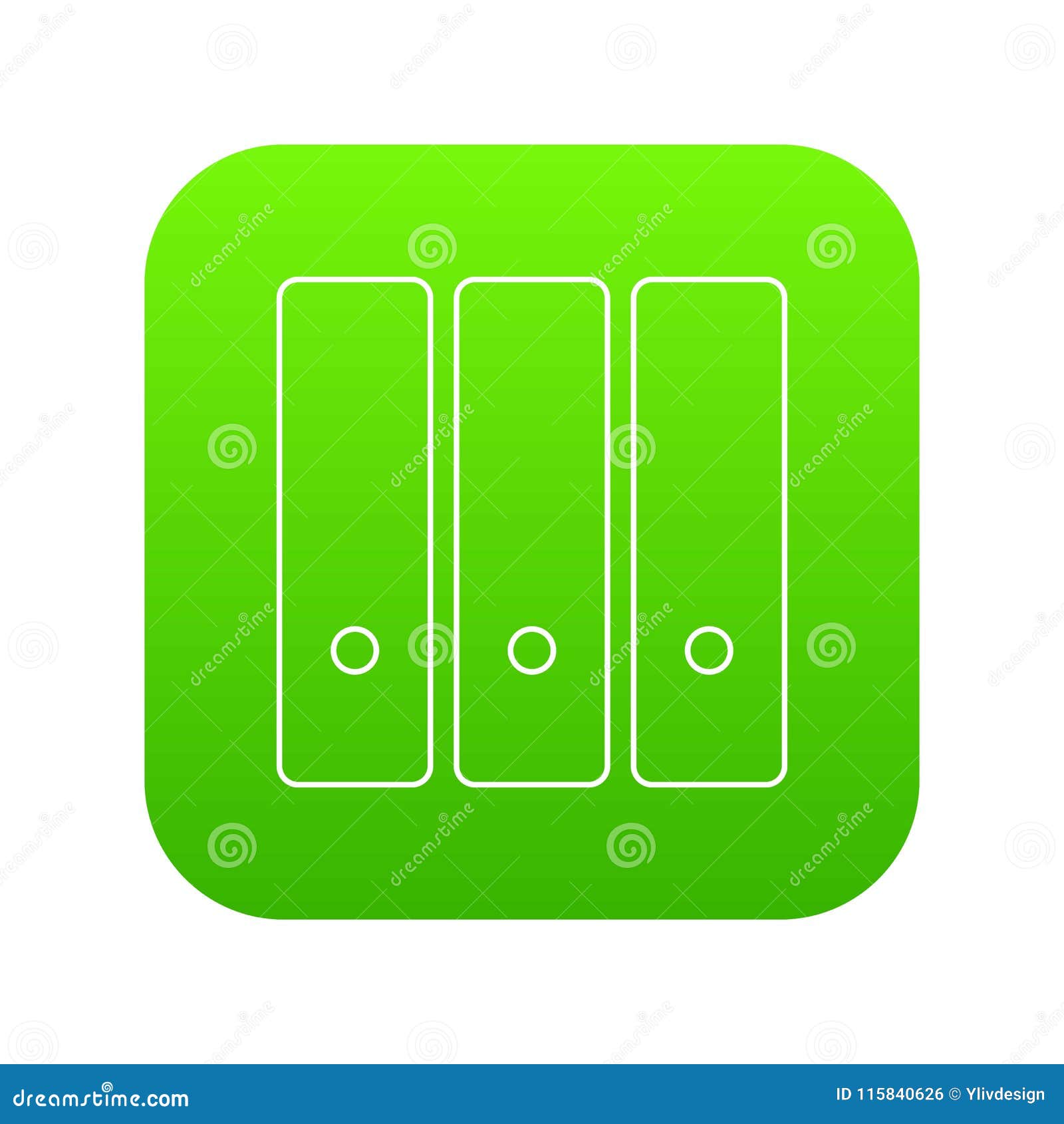 Office Folder Icon Green Vector Stock Vector - Illustration of ...