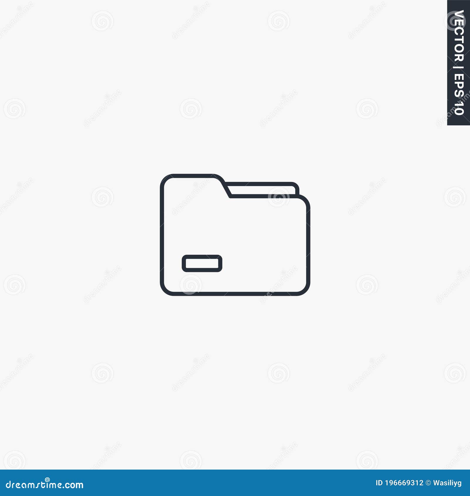 Office Folder, Linear Style Sign for Mobile Concept and Web Design ...