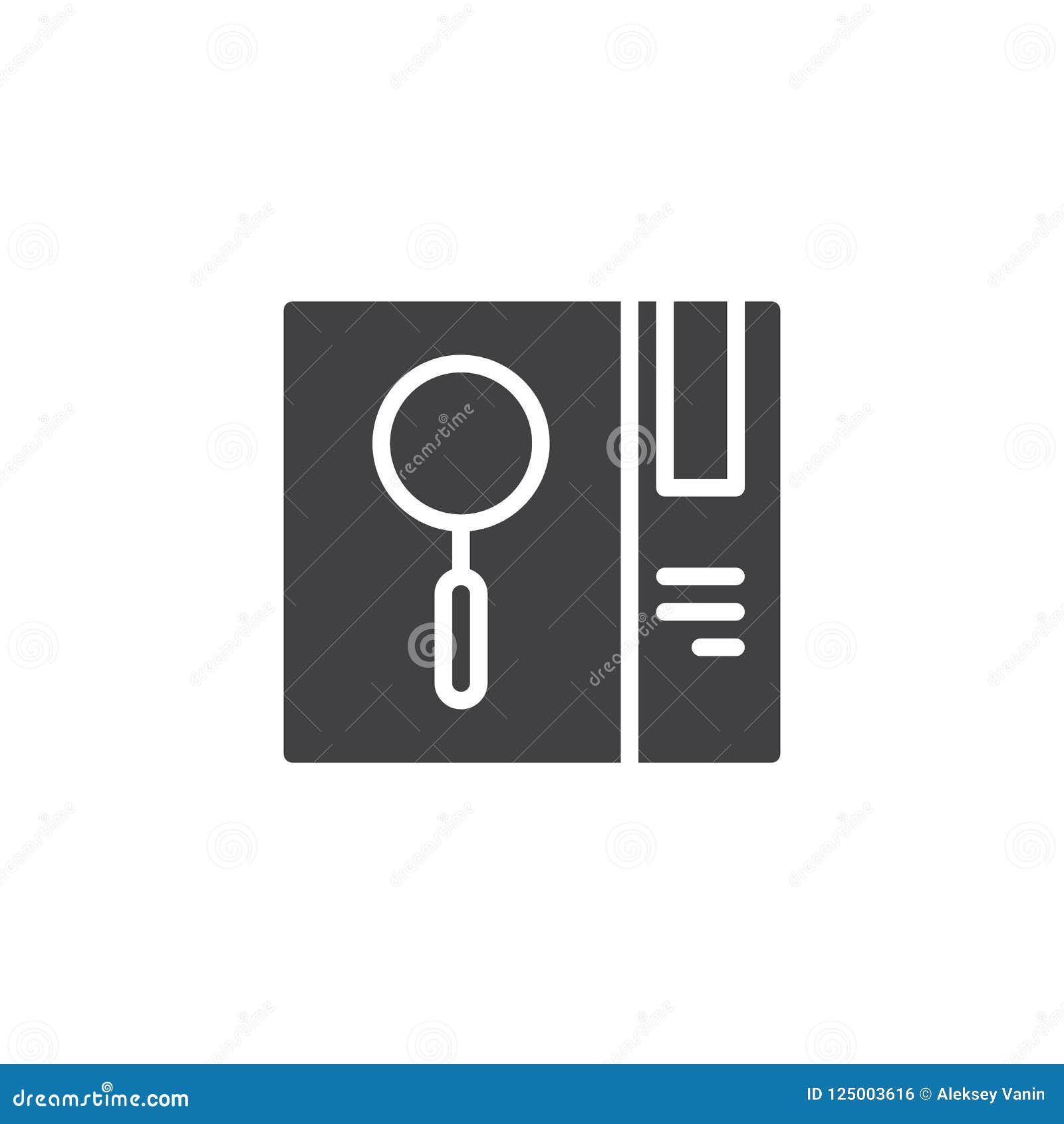 Office Folder and Magnifier Vector Icon Stock Vector - Illustration of ...