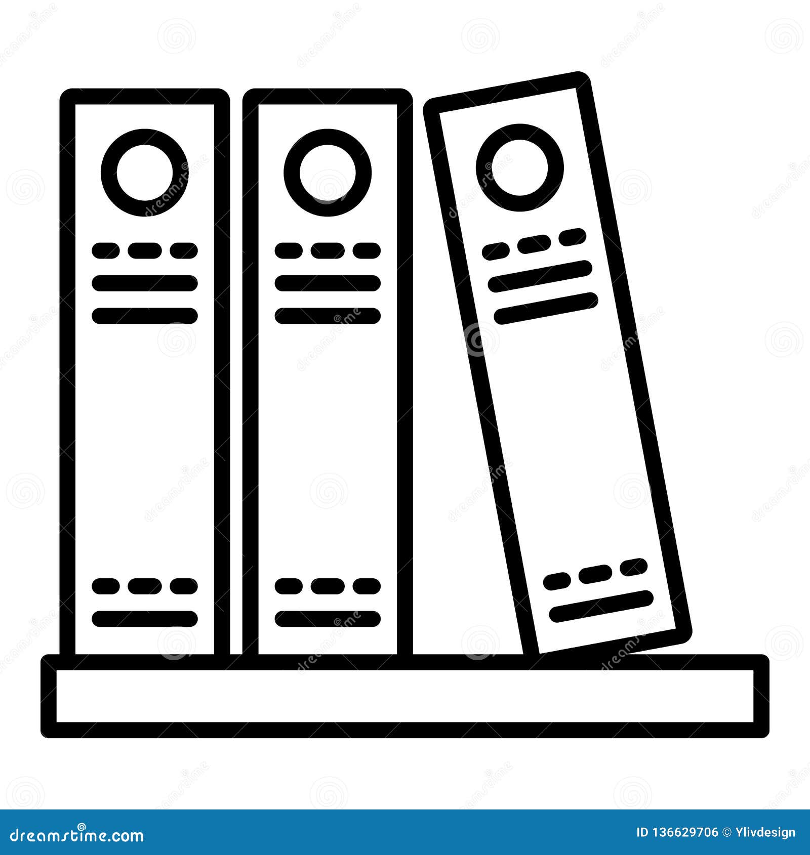 Office Folder Stack Icon, Outline Style Stock Vector - Illustration of ...