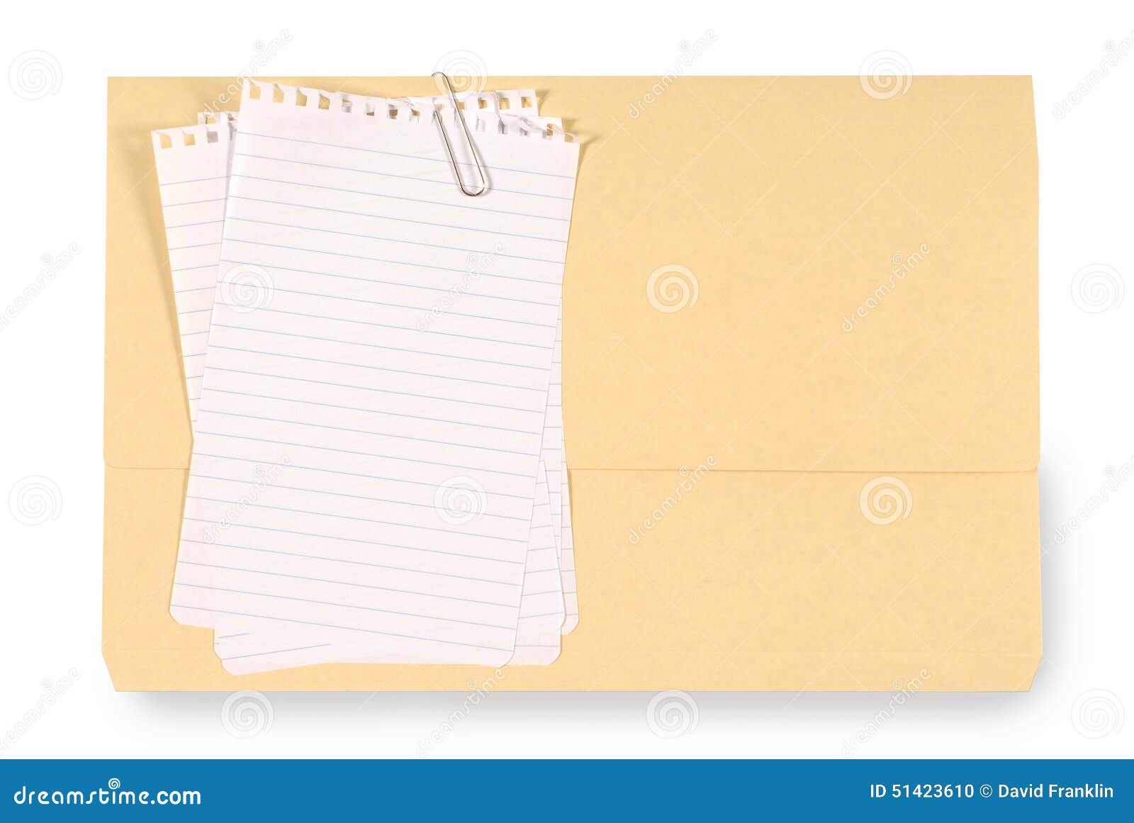 Manila Office File Folder With Torn Untidy Notepaper And Blank Polaroid ...