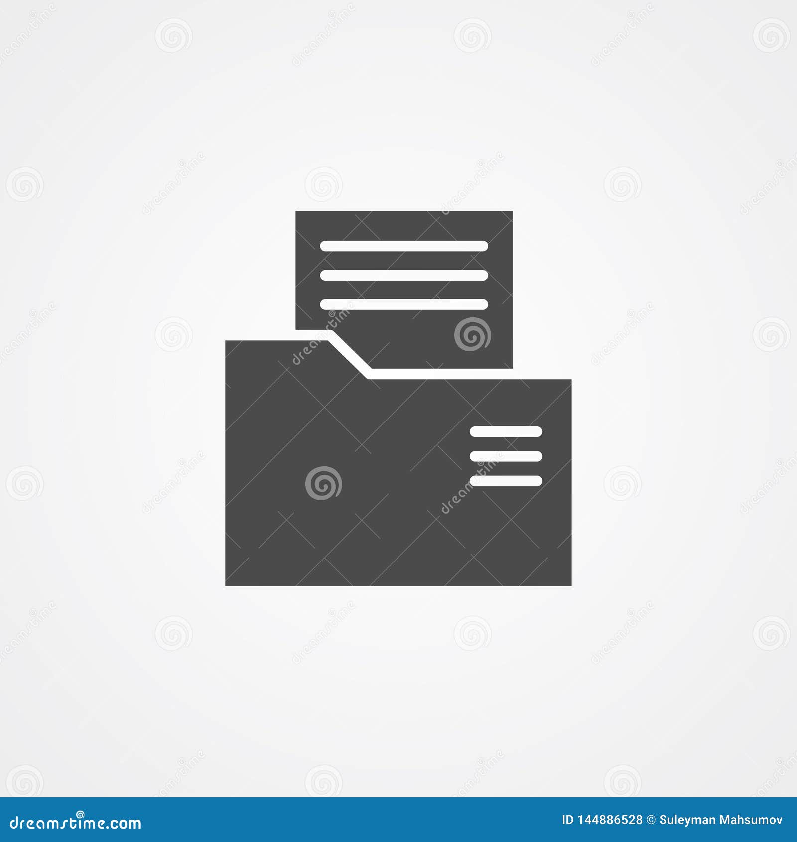 Office Folder Vector Icon Sign Symbol Stock Vector - Illustration of ...