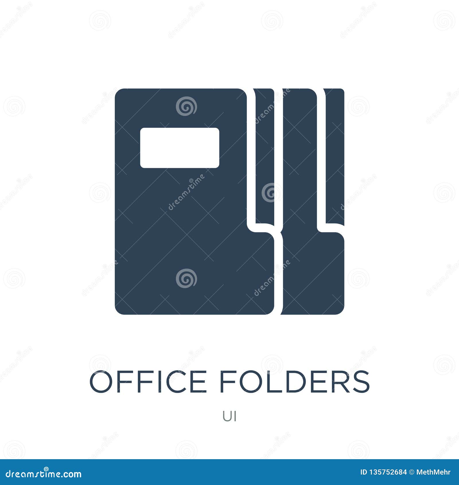 Office Folders Icon in Trendy Design Style. Office Folders Icon ...