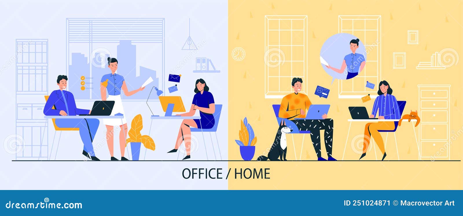 Office and Freelance Poster Stock Vector - Illustration of experience ...