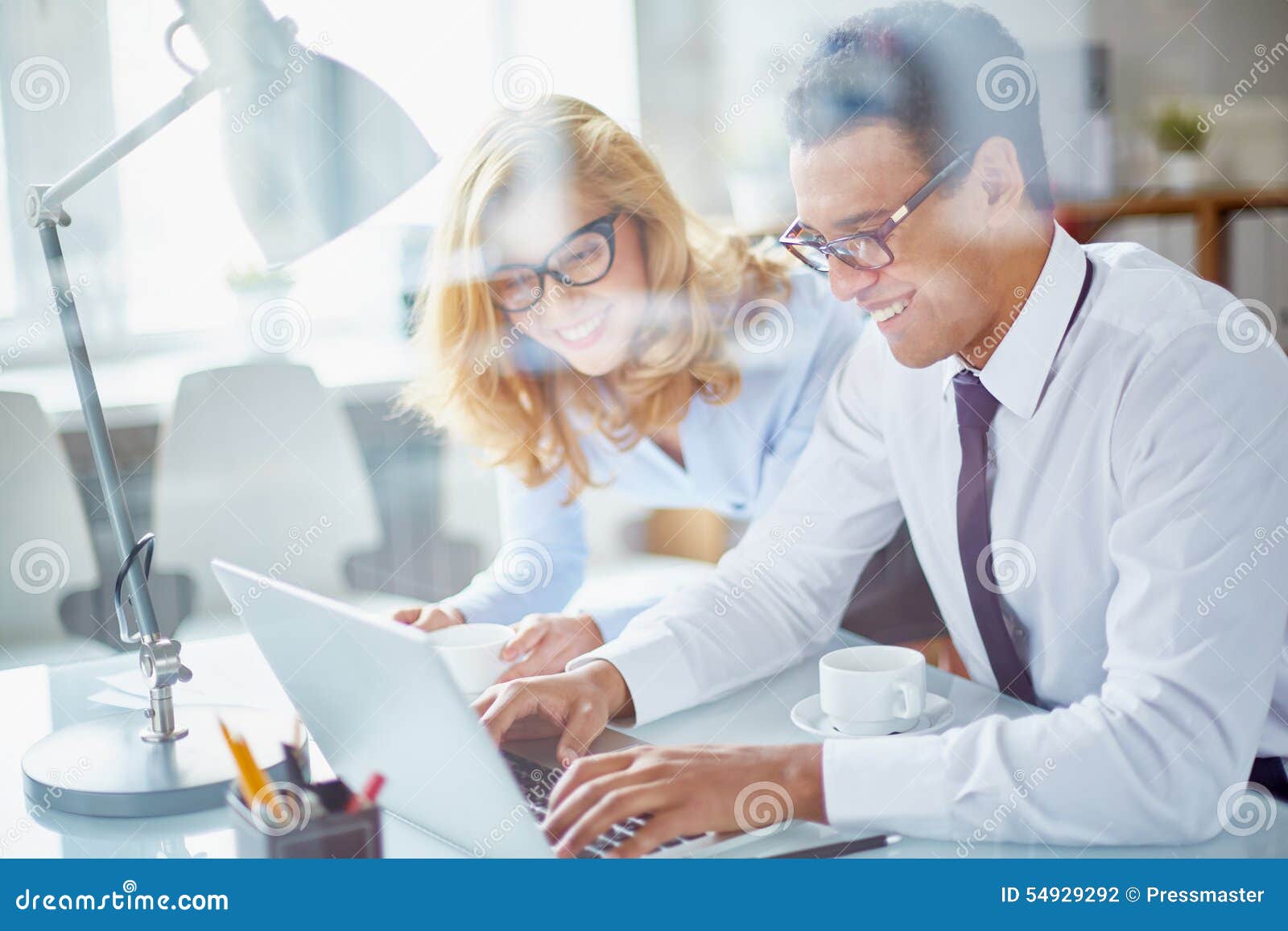 Office friends stock photo. Image of laptop, businesspeople - 54929292