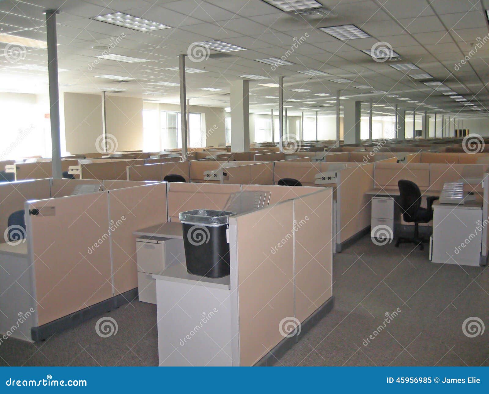 Office Full of Empty Cubicles Stock Image - Image of building ...