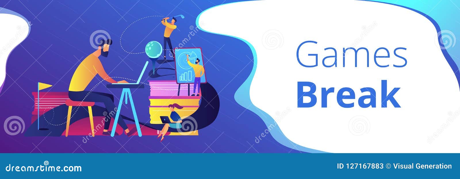 Office Fun Header or Footer Banner. Stock Vector - Illustration of ...