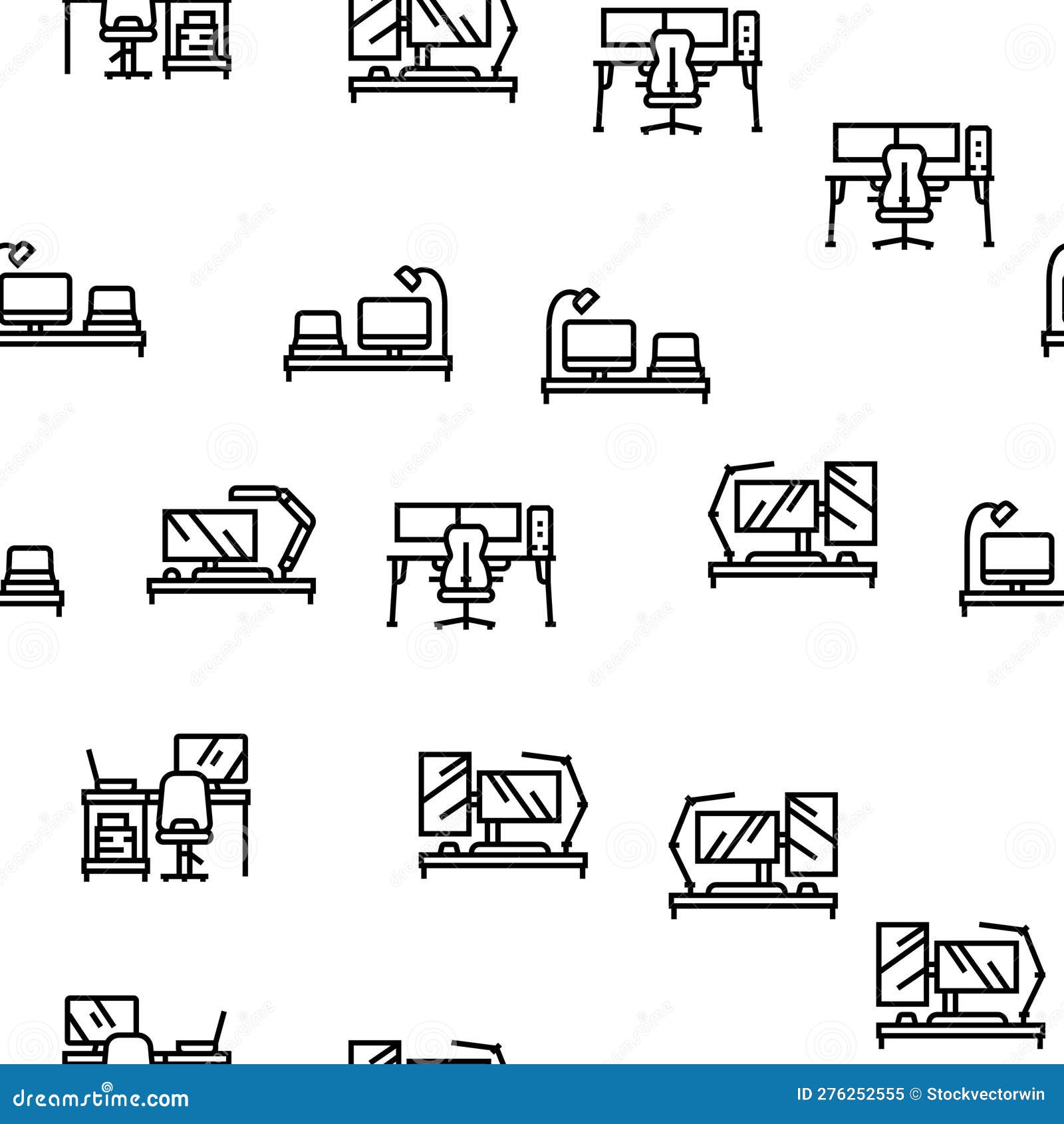 Office Gadget Computer Business Vector Seamless Pattern Stock Vector ...