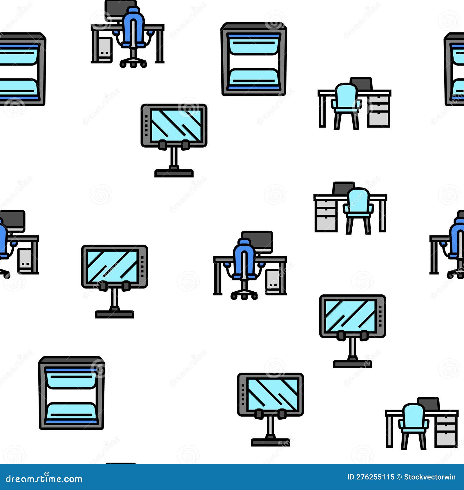 Office Gadget Computer Business Vector Seamless Pattern Stock Vector ...