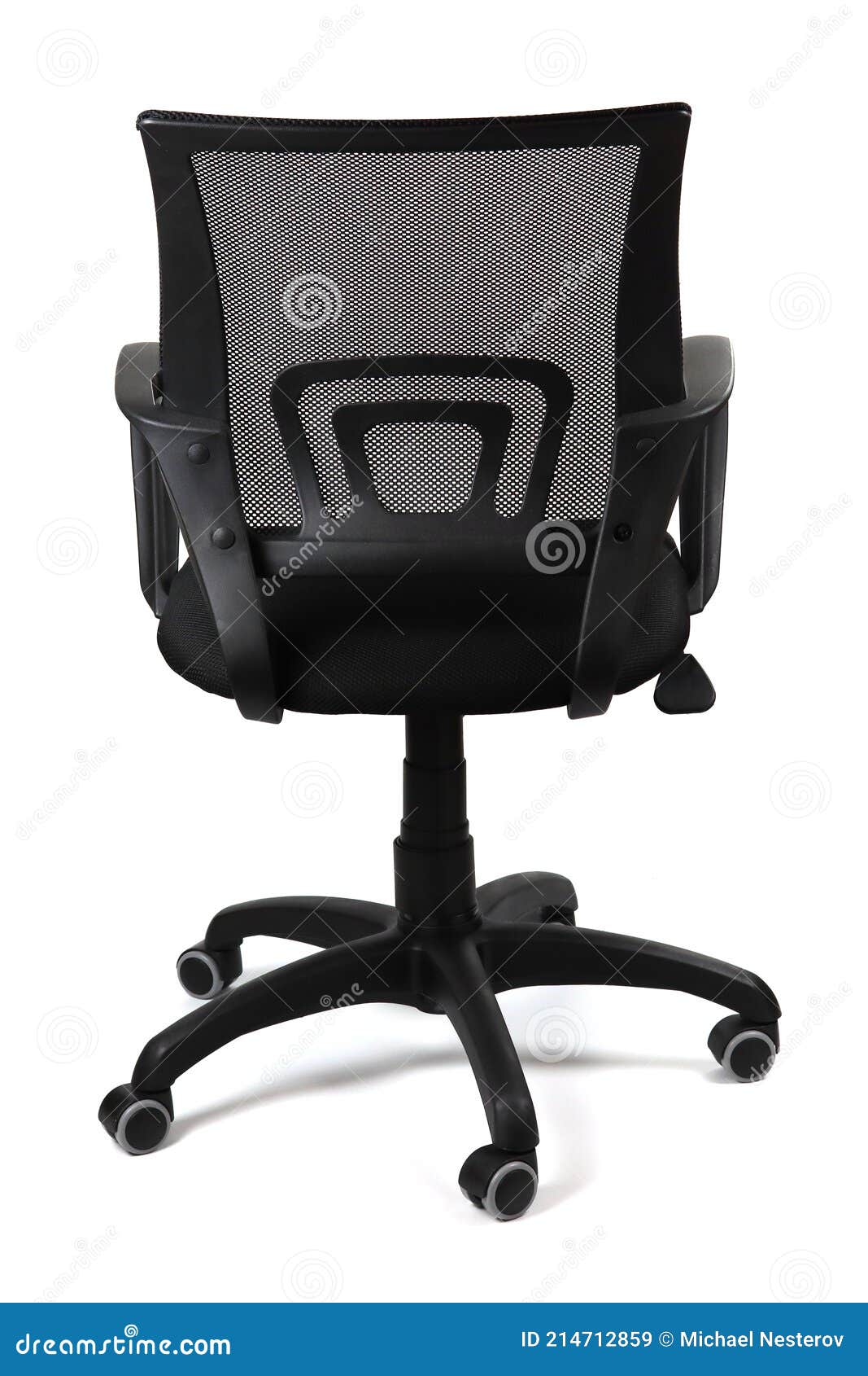 Office or Gaming Chair Isolated on White Background, Rear View Stock ...