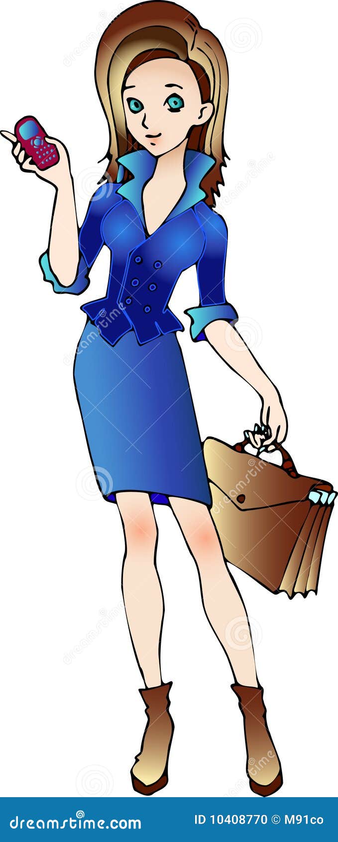Office girl stock vector. Illustration of office, color - 10408770