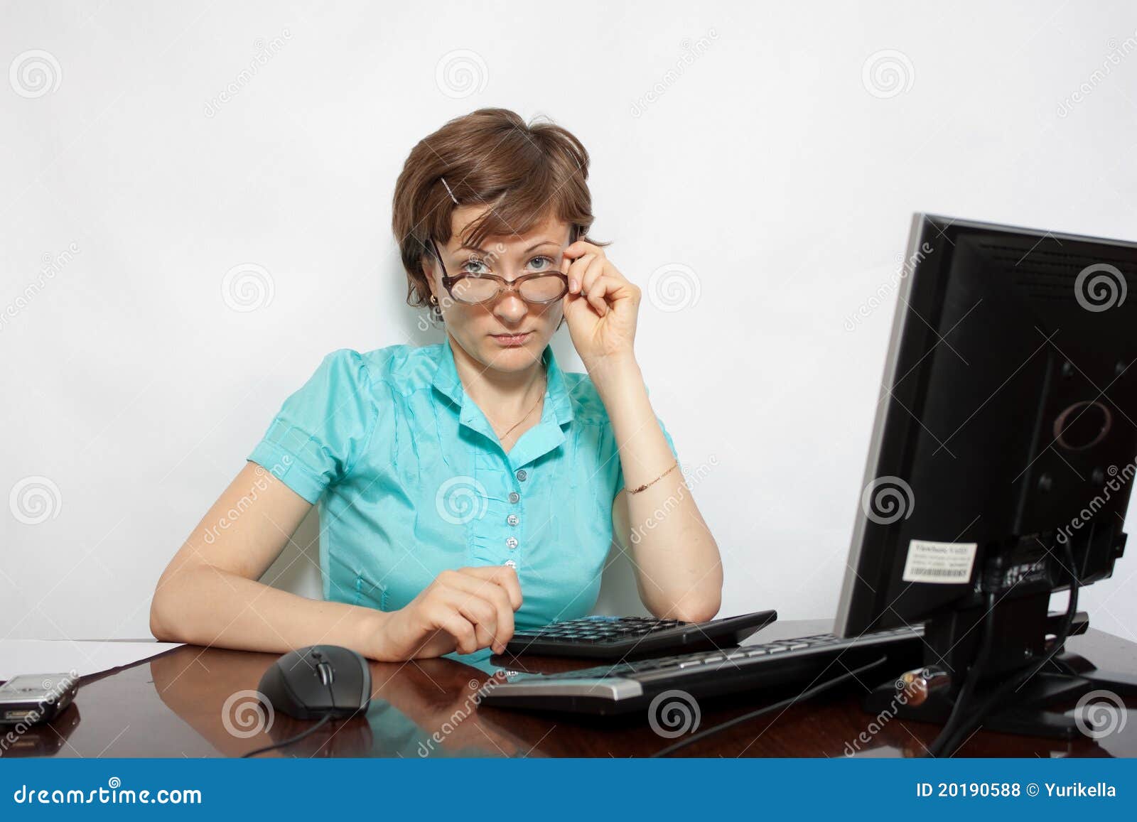 Office girl with computer stock photo. Image of corporate - 20190588