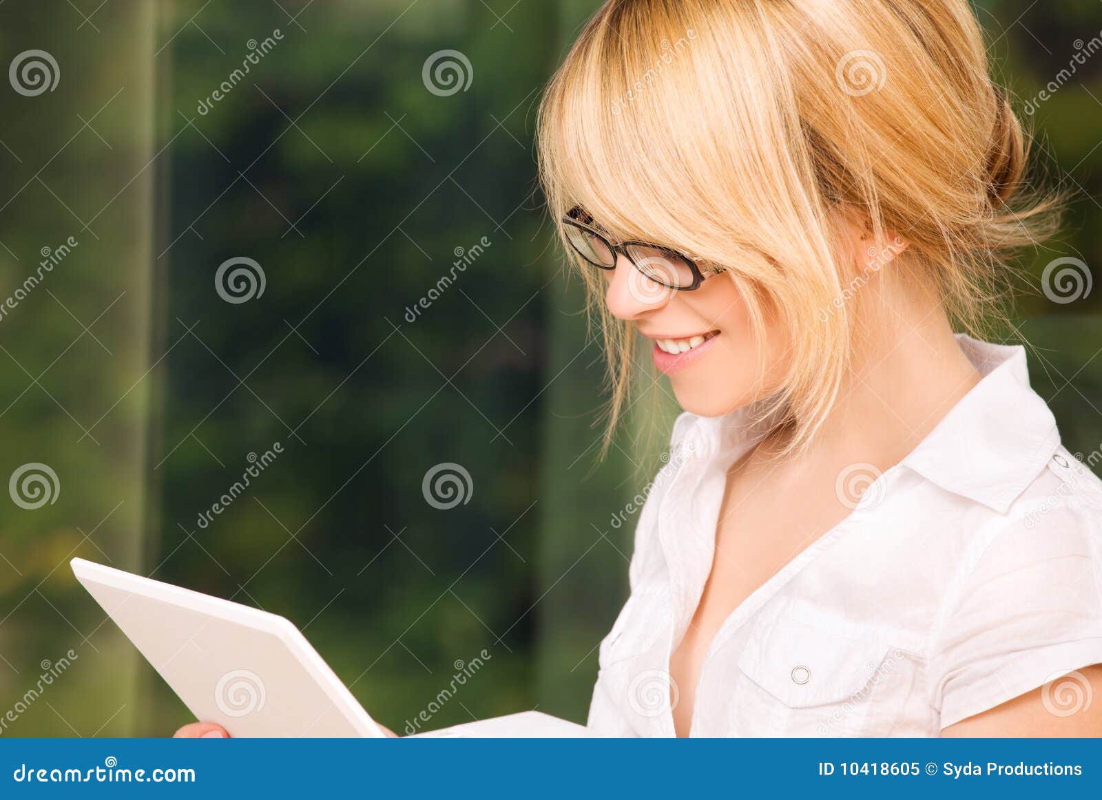 Office Girl with Laptop Computer Stock Image - Image of lovely ...