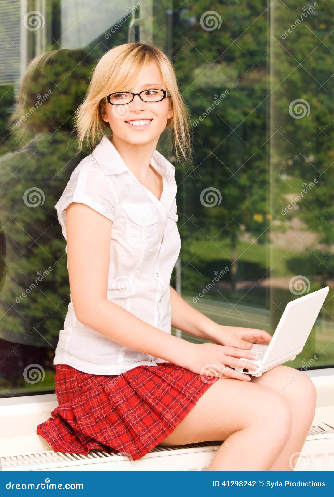 Office Girl with Laptop Computer Stock Photo - Image of lady, people ...
