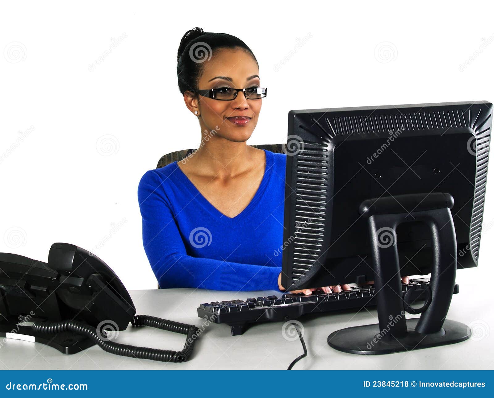 Office Girl Working on a Computer Stock Photo - Image of boss, formal ...