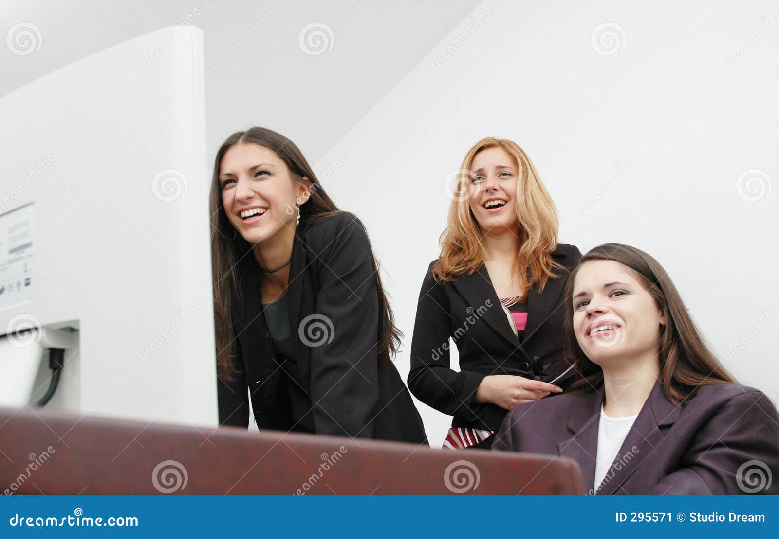 Office girls stock image. Image of busy, computer, look - 295571