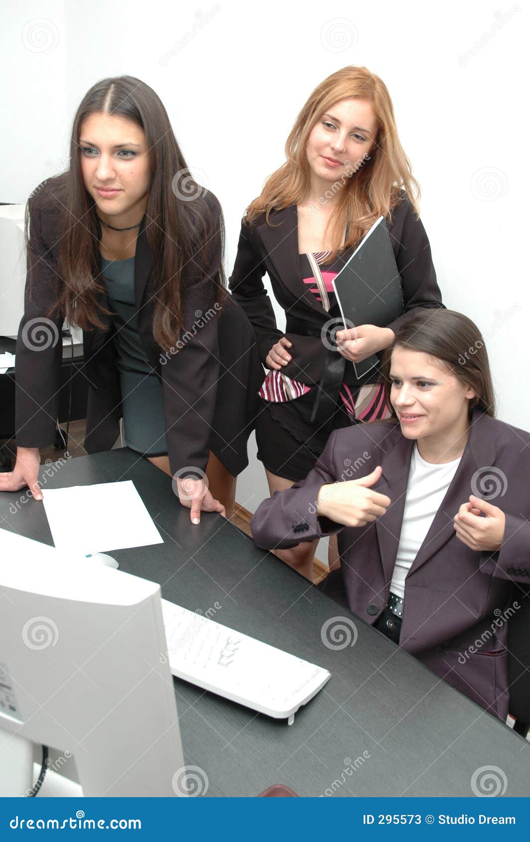 Office girls 9 stock image. Image of hair, girl, smile - 295573