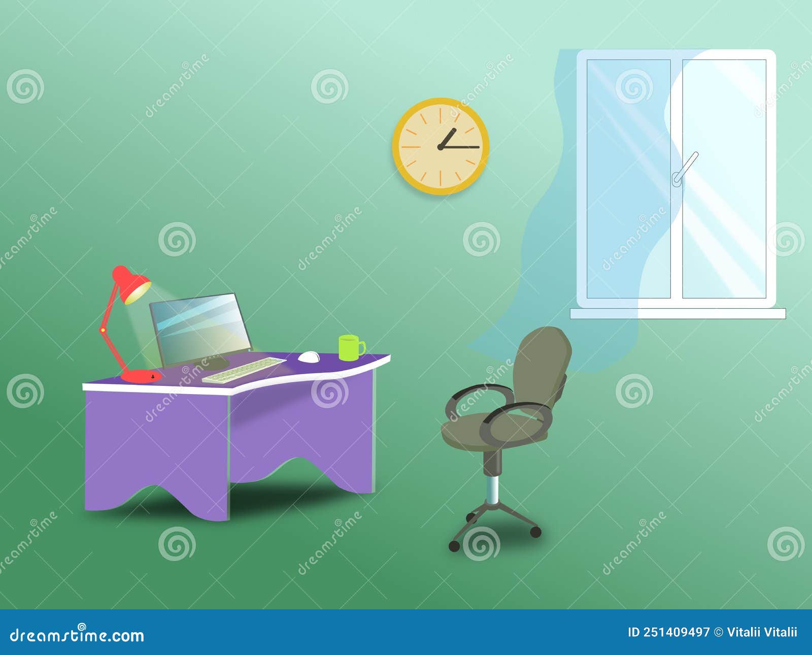 Office in Green Tones.Working Atmosphere.Everything You Need for Quiet ...