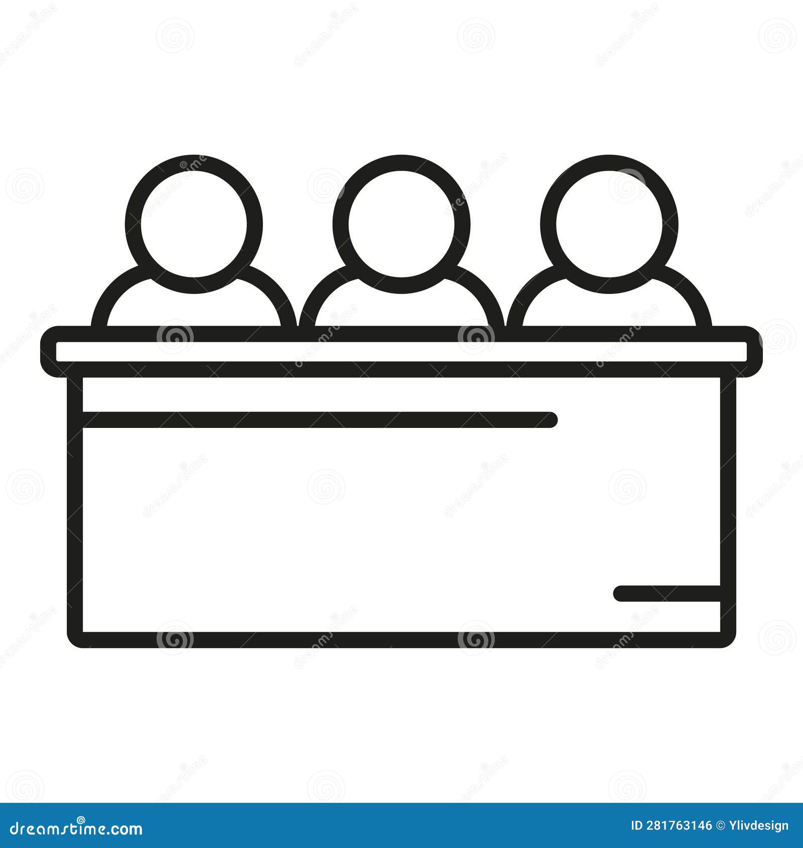 Office Group Icon Outline . Human Work Stock Illustration ...
