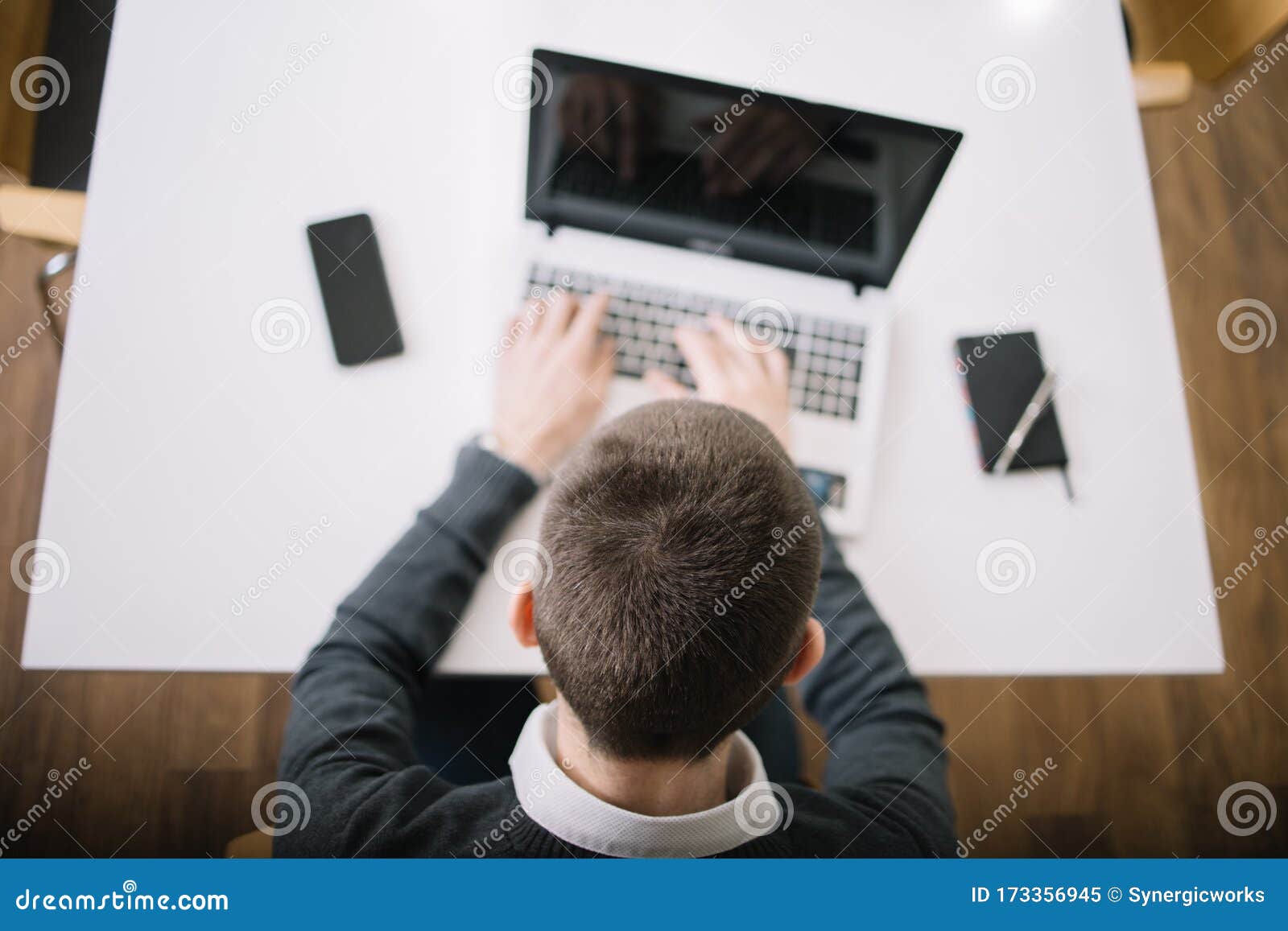 Office Guy Typing on Laptop Keyboard in the Office Stock Image - Image ...