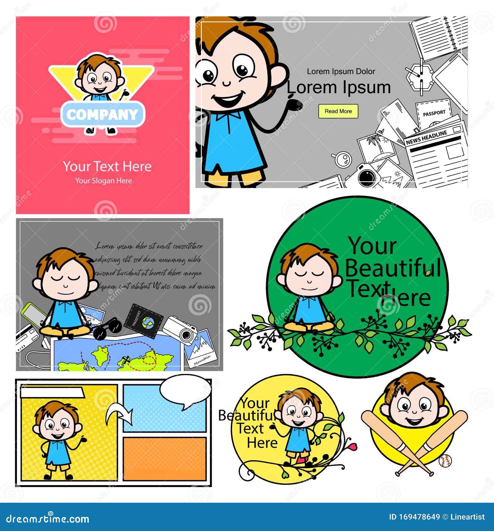 Office Guy with Various Templates - Set of Concepts Vector ...