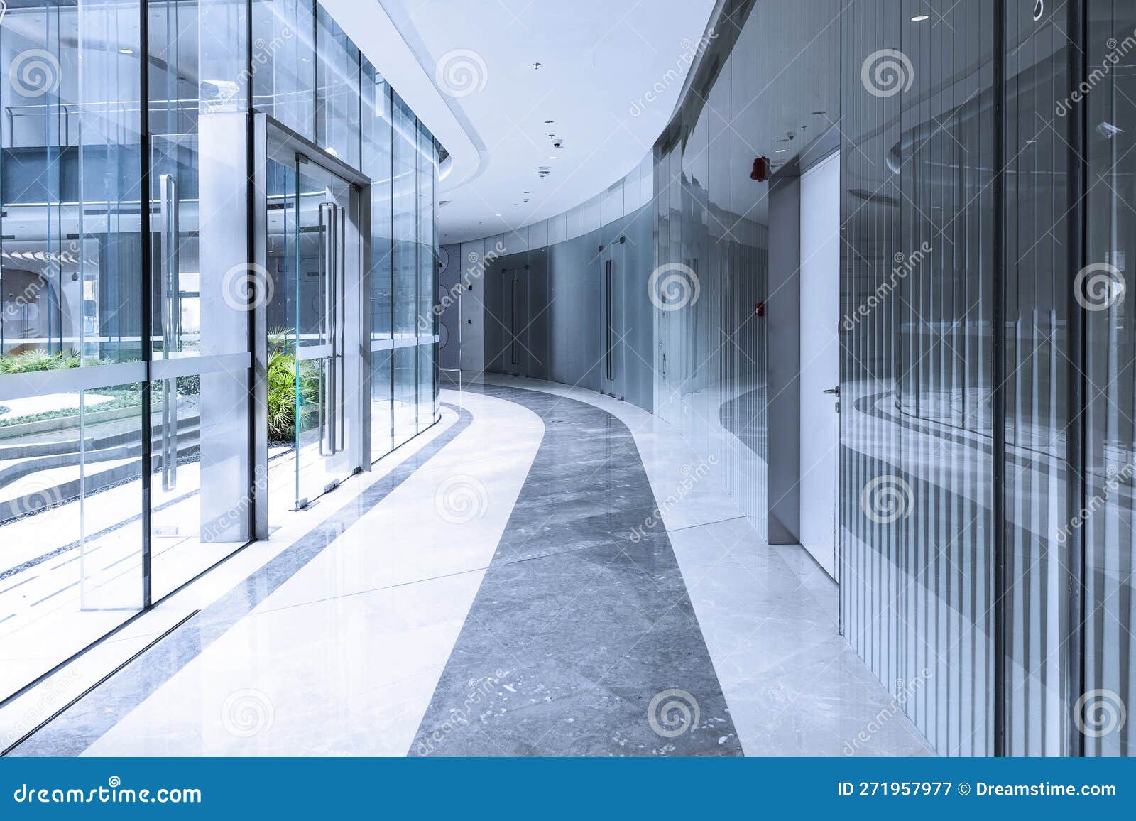 Office Hallway Office Building Corridor Interior Stock Image - Image of ...