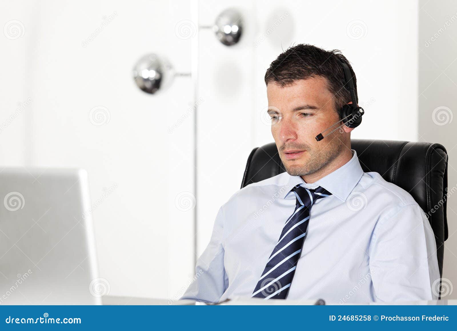 Office headset man stock photo. Image of business, customer - 24685258