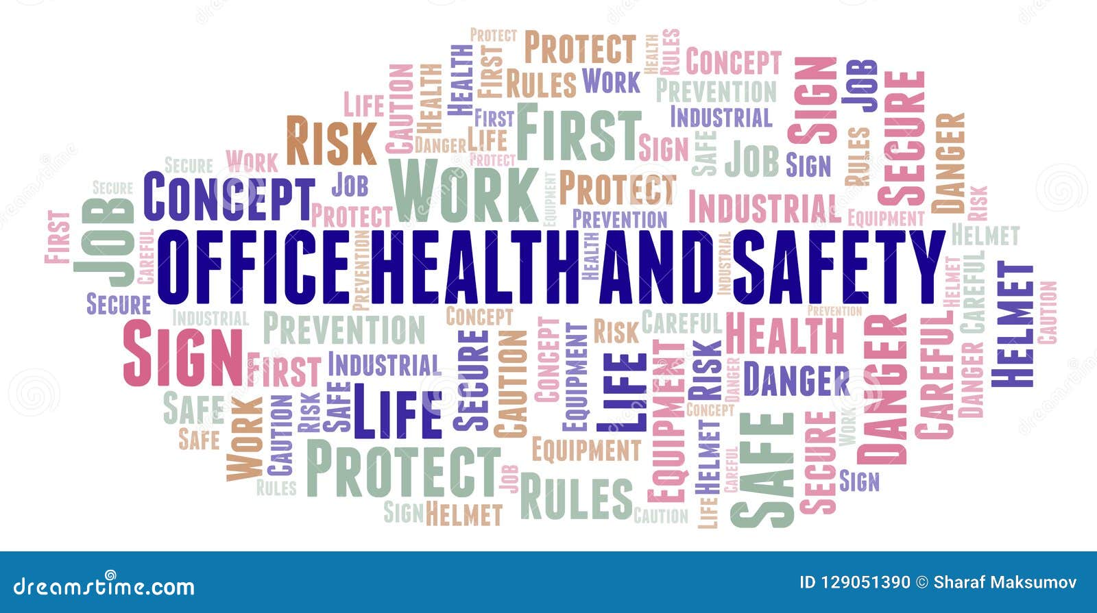 Office Health and Safety Word Cloud. Stock Illustration - Illustration ...