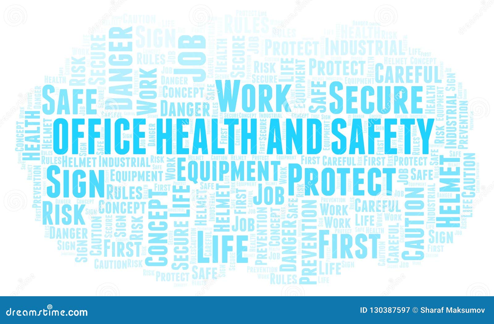 Office Health and Safety Word Cloud. Stock Illustration - Illustration ...