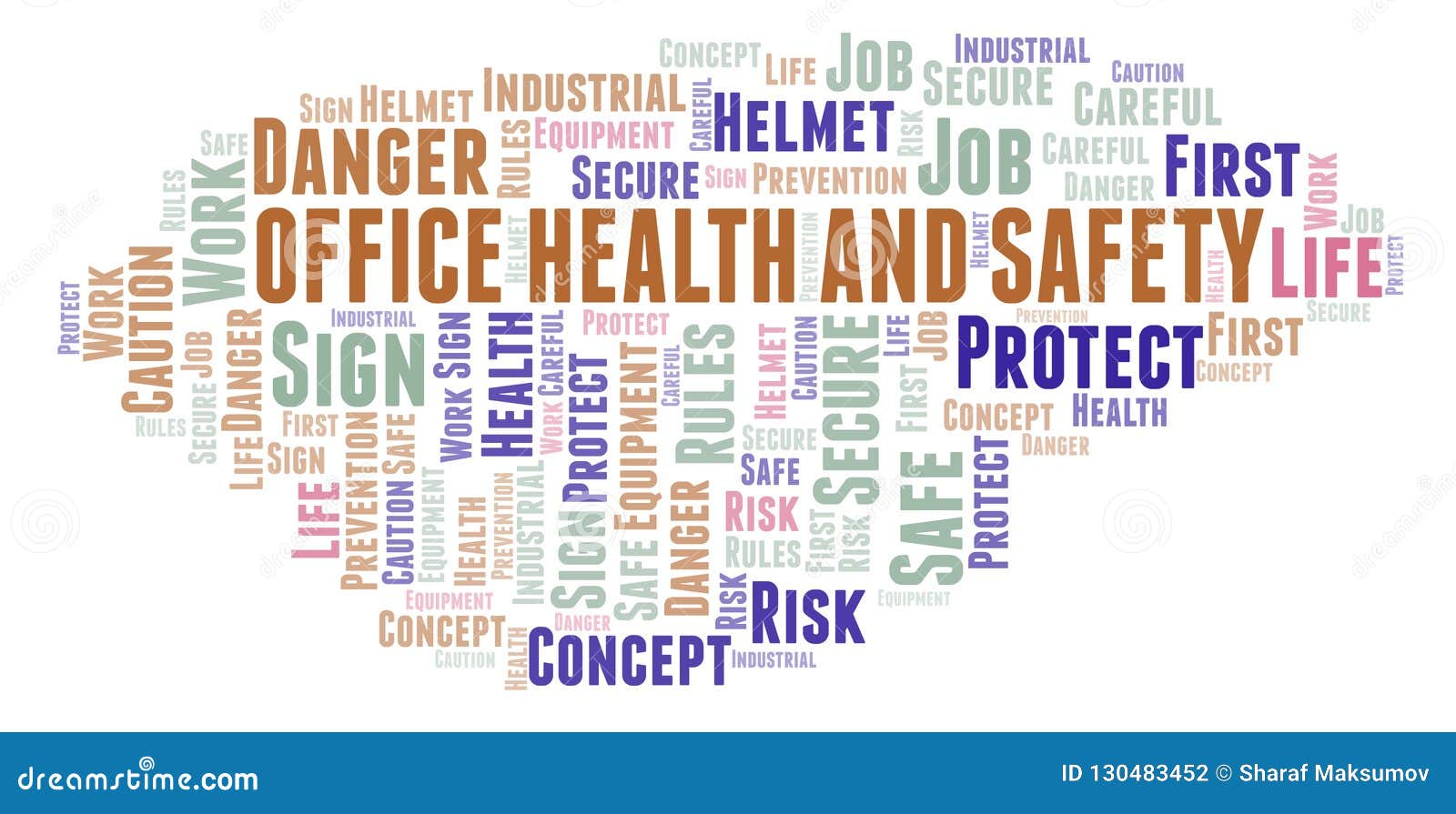 Office Health and Safety Word Cloud. Stock Illustration - Illustration ...