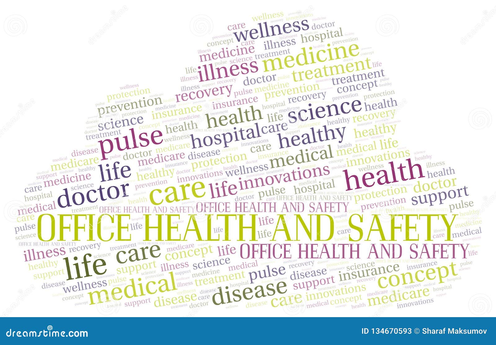 Office Health and Safety Word Cloud Stock Illustration - Illustration ...