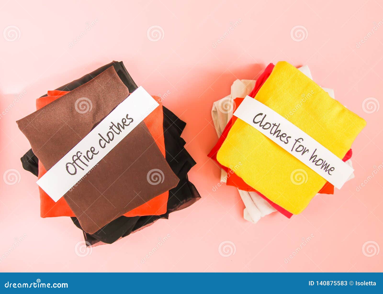 Clothes Sorting In Home Wardrobe For Wearing And Donation On White ...