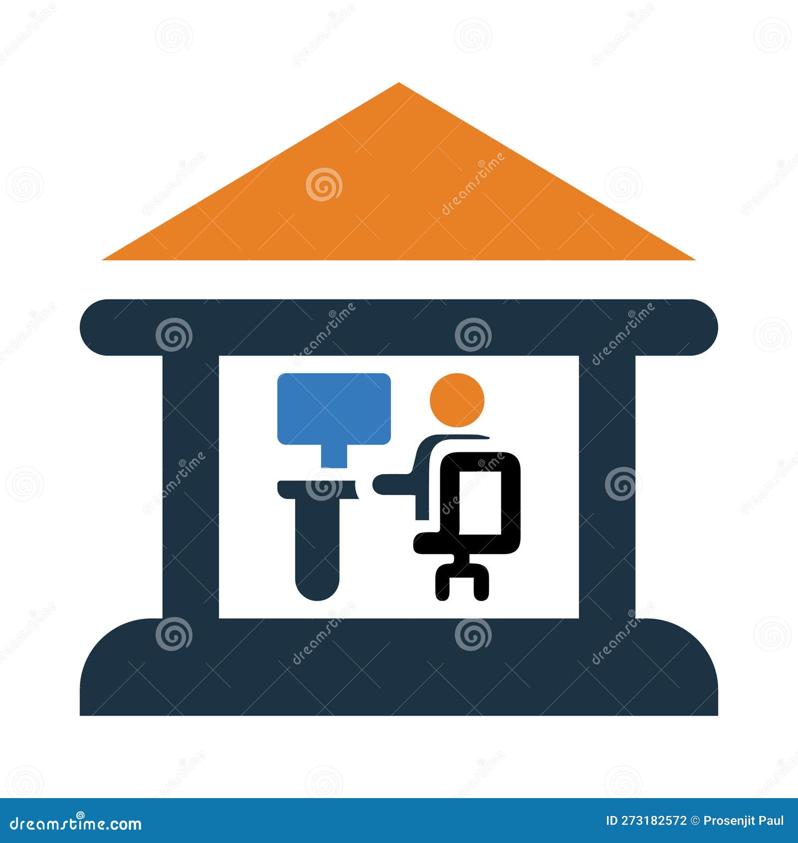 Office, Home, Man, People, Computer, Table, Work from Home Icon Stock ...