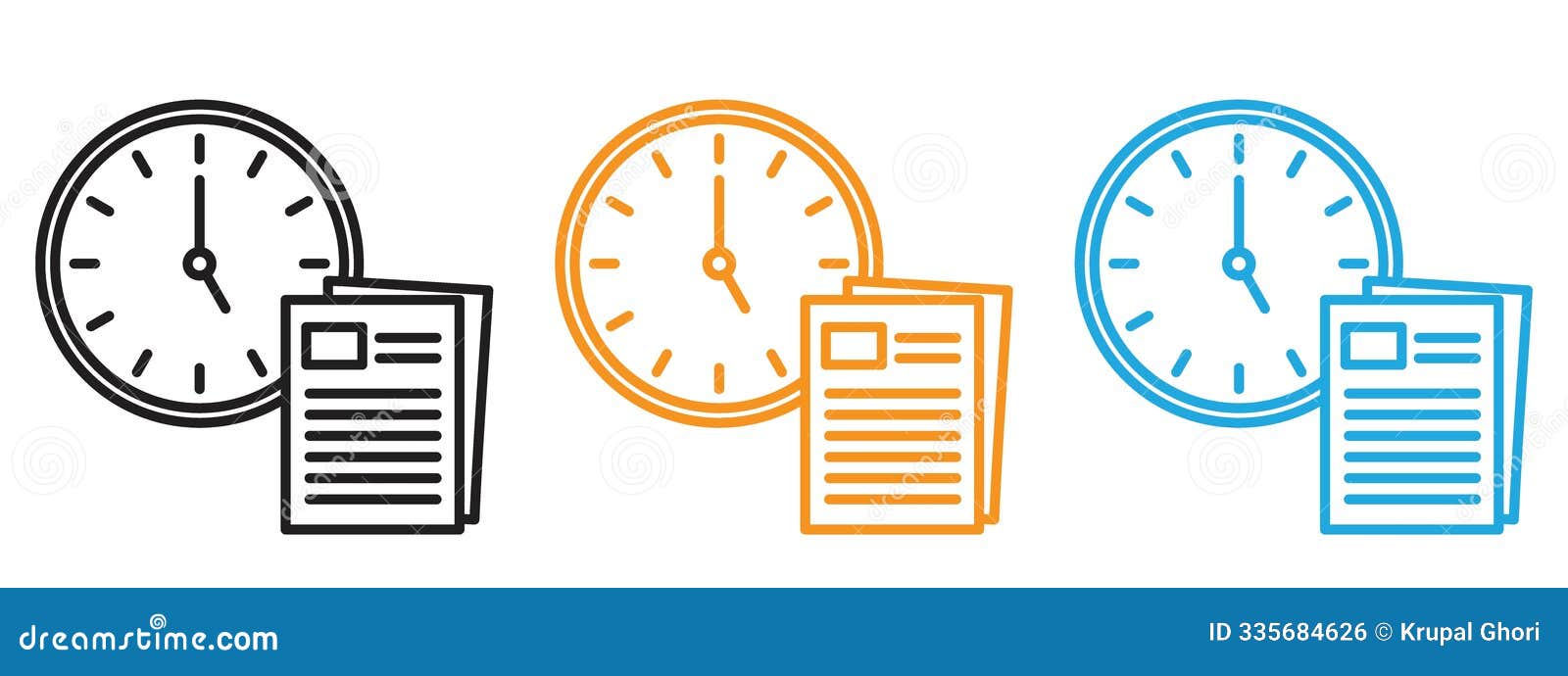 Office Hours Icon Thin Line Illustration Set Stock Vector ...