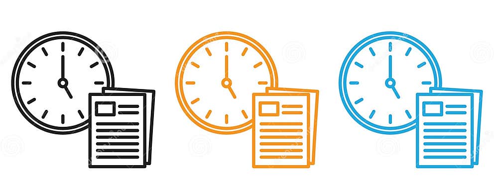 Office Hours Icon Thin Line Illustration Set Stock Vector ...
