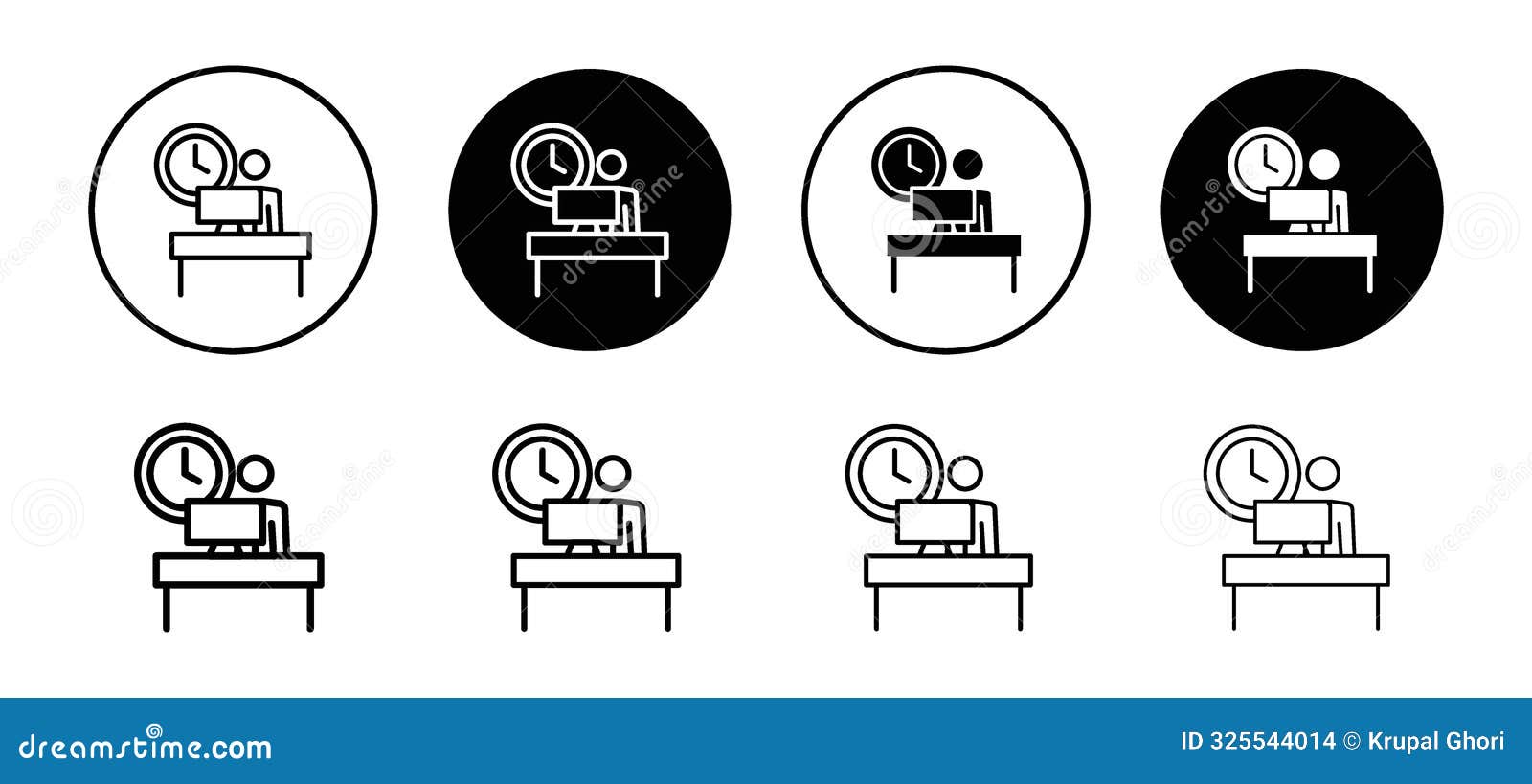 Office Hours Icon Vector Set Collection for Web Stock Vector ...