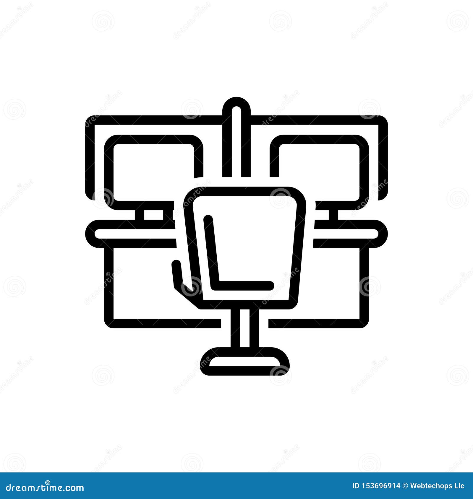 Black Line Icon for Office, Bureau and Workspace Stock Vector ...