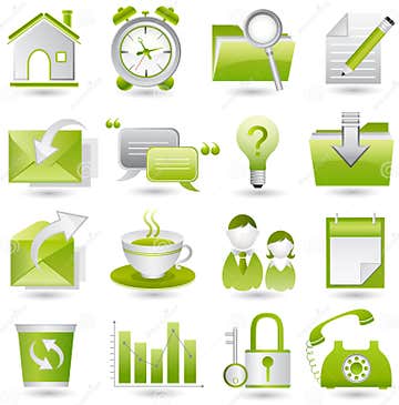 Office icon set stock vector. Illustration of icon, communication ...