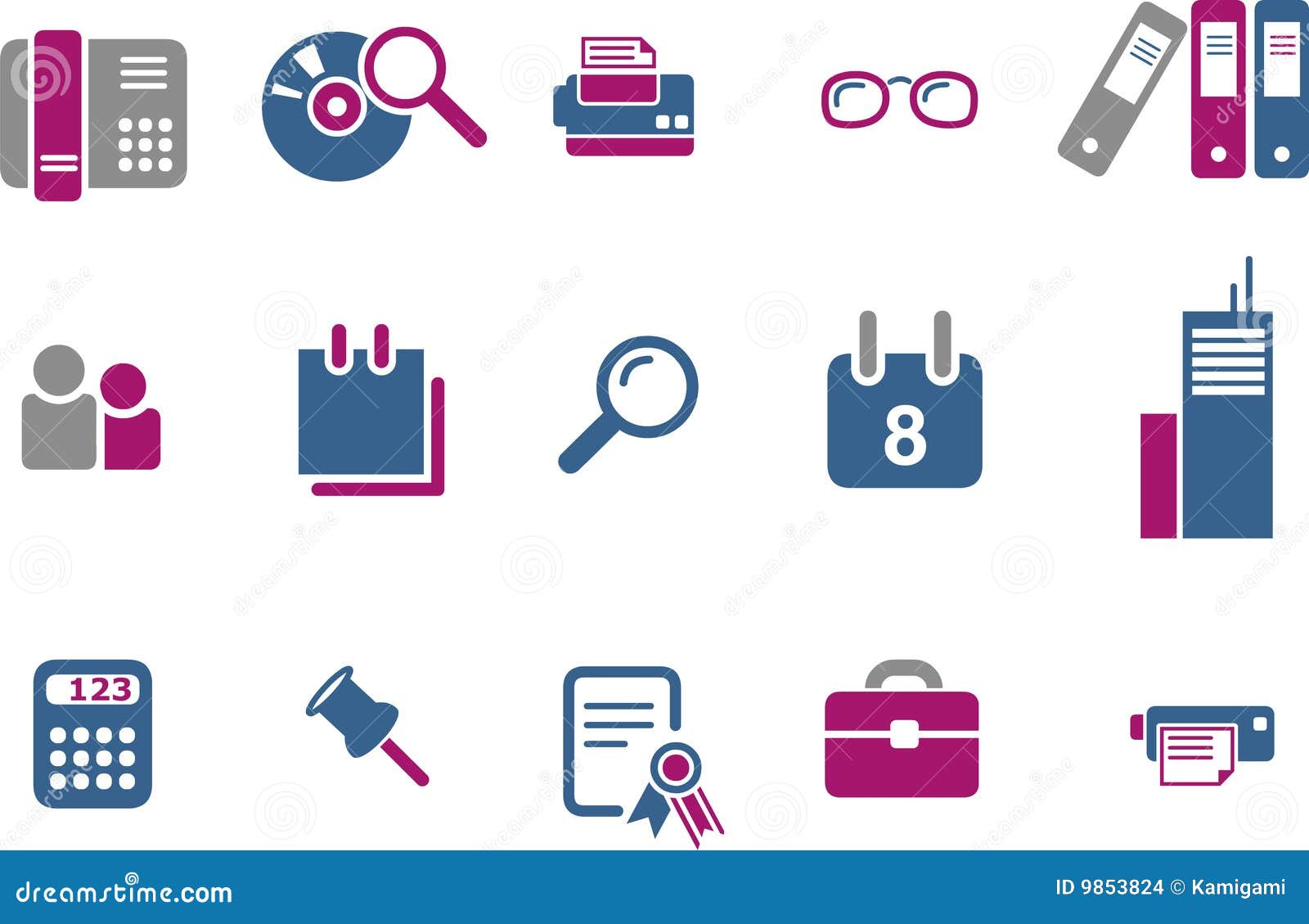 Office Icon Set stock vector. Illustration of series, buttons - 9853824