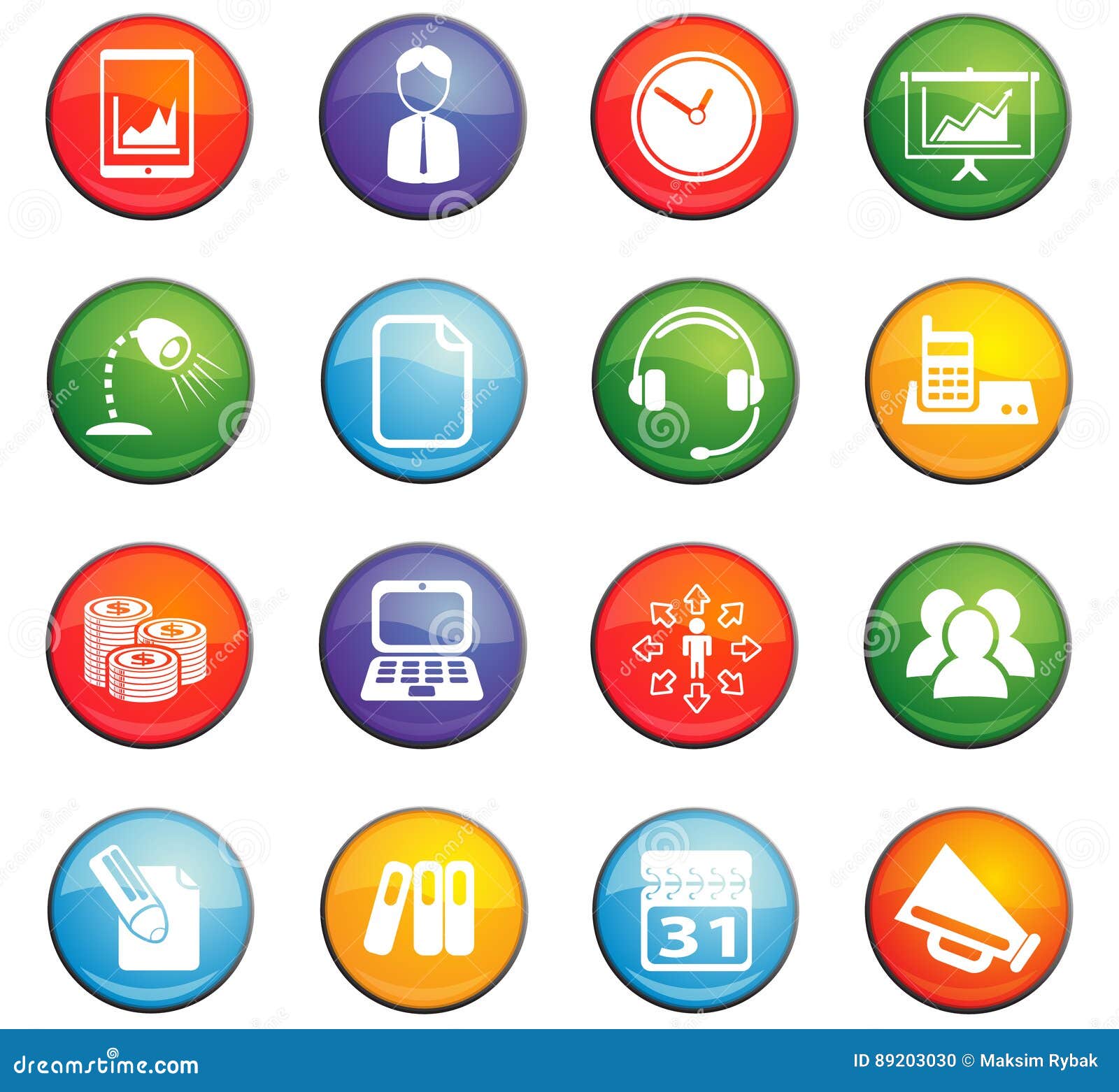 Office icon set stock illustration. Illustration of element - 89203030