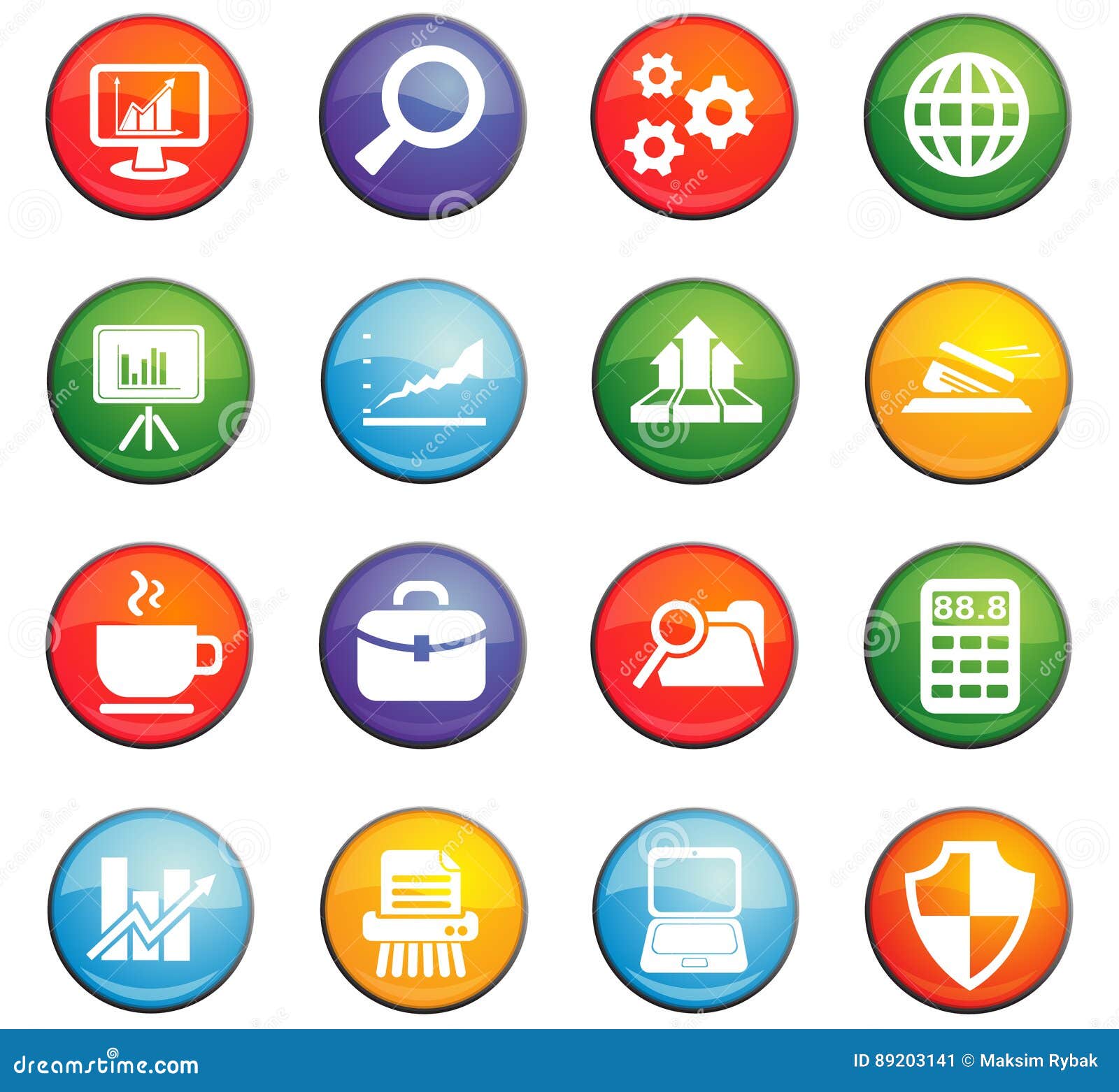 Office icon set stock illustration. Illustration of folder - 89203141