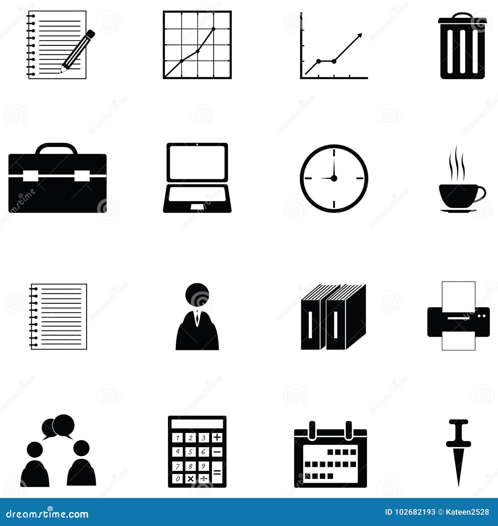 Office icon set stock vector. Illustration of building - 102682193
