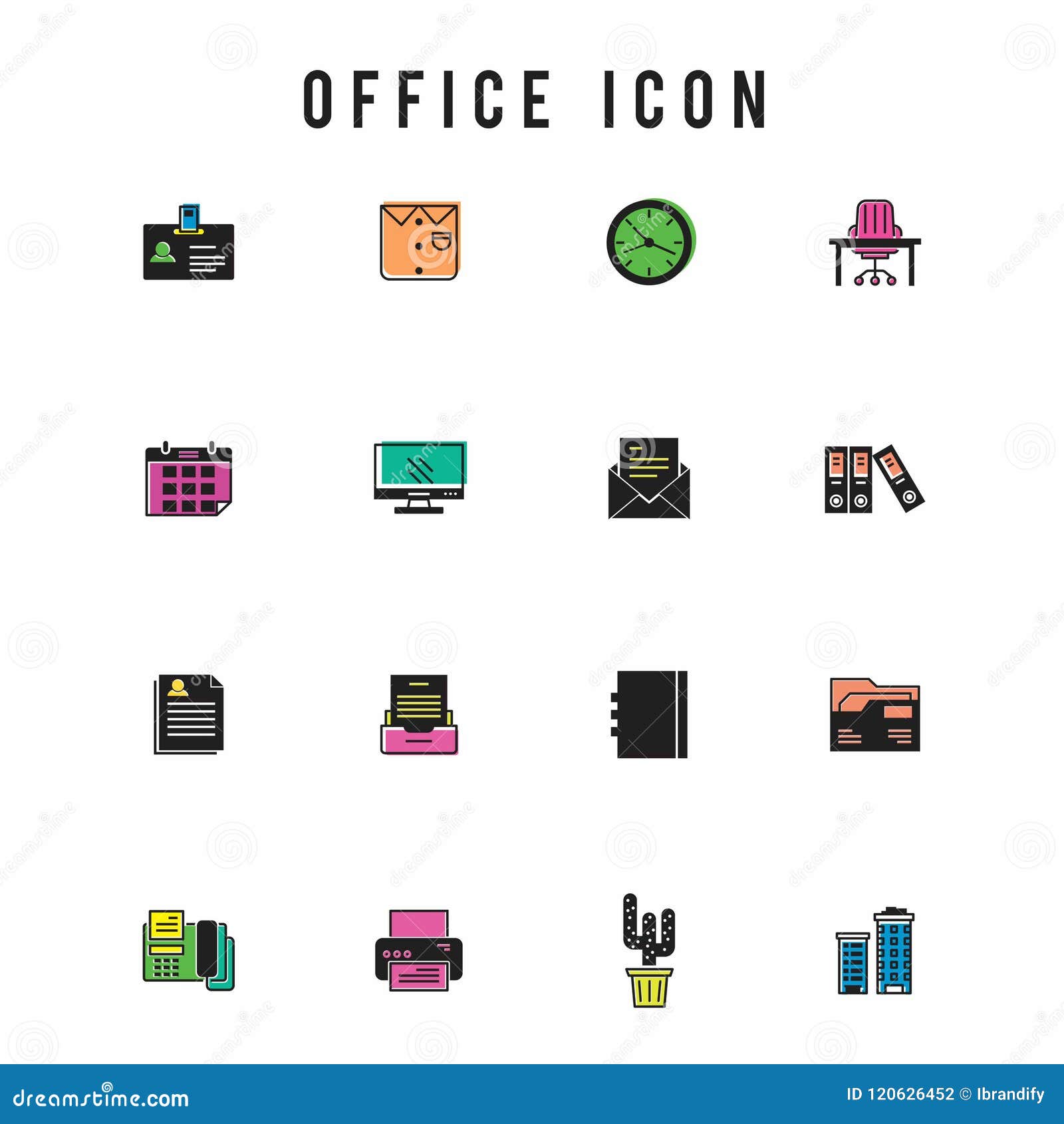 Office Icon set stock vector. Illustration of online - 120626452