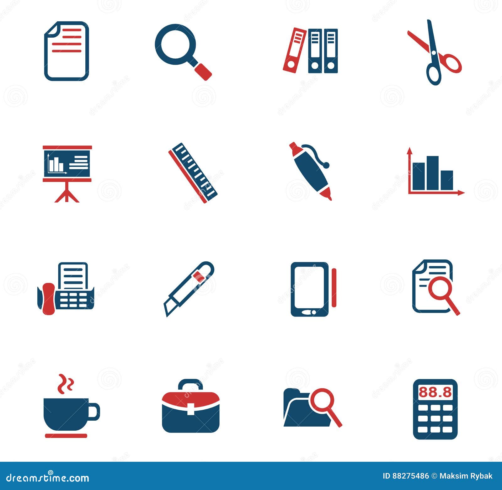Office icon set stock illustration. Illustration of data - 88275486