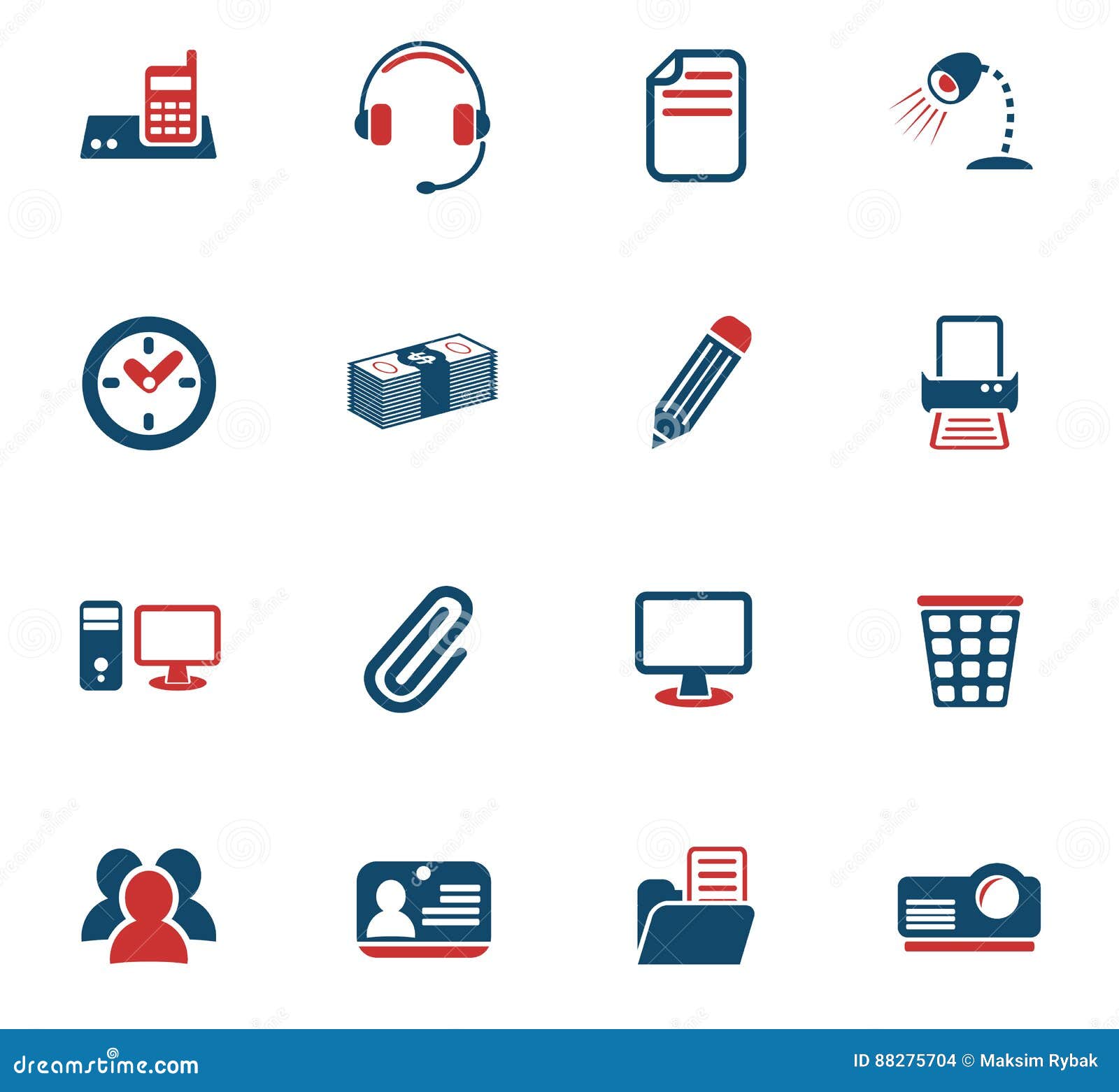 Office icon set stock illustration. Illustration of business - 88275704