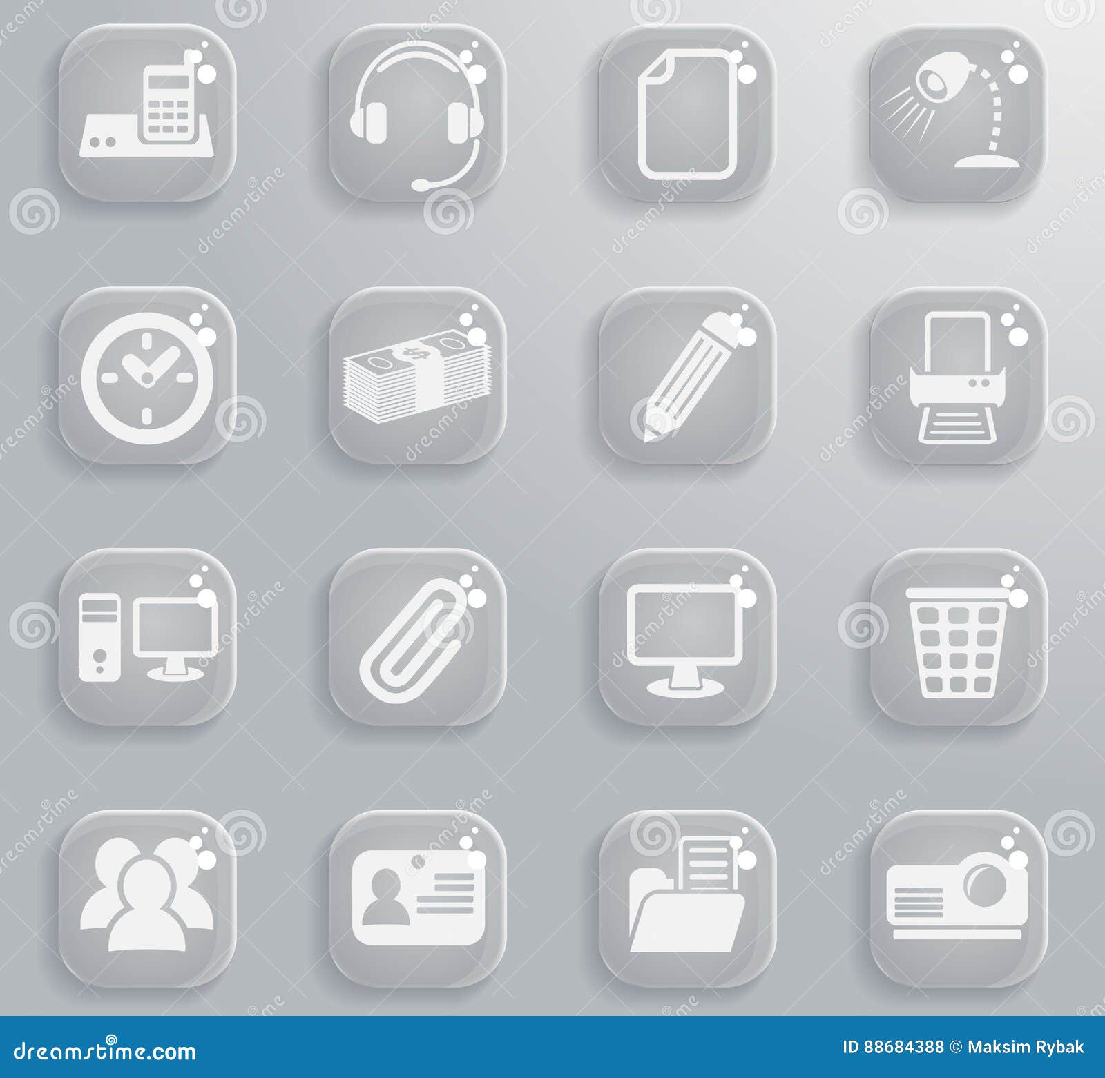 Office icon set stock illustration. Illustration of display - 88684388