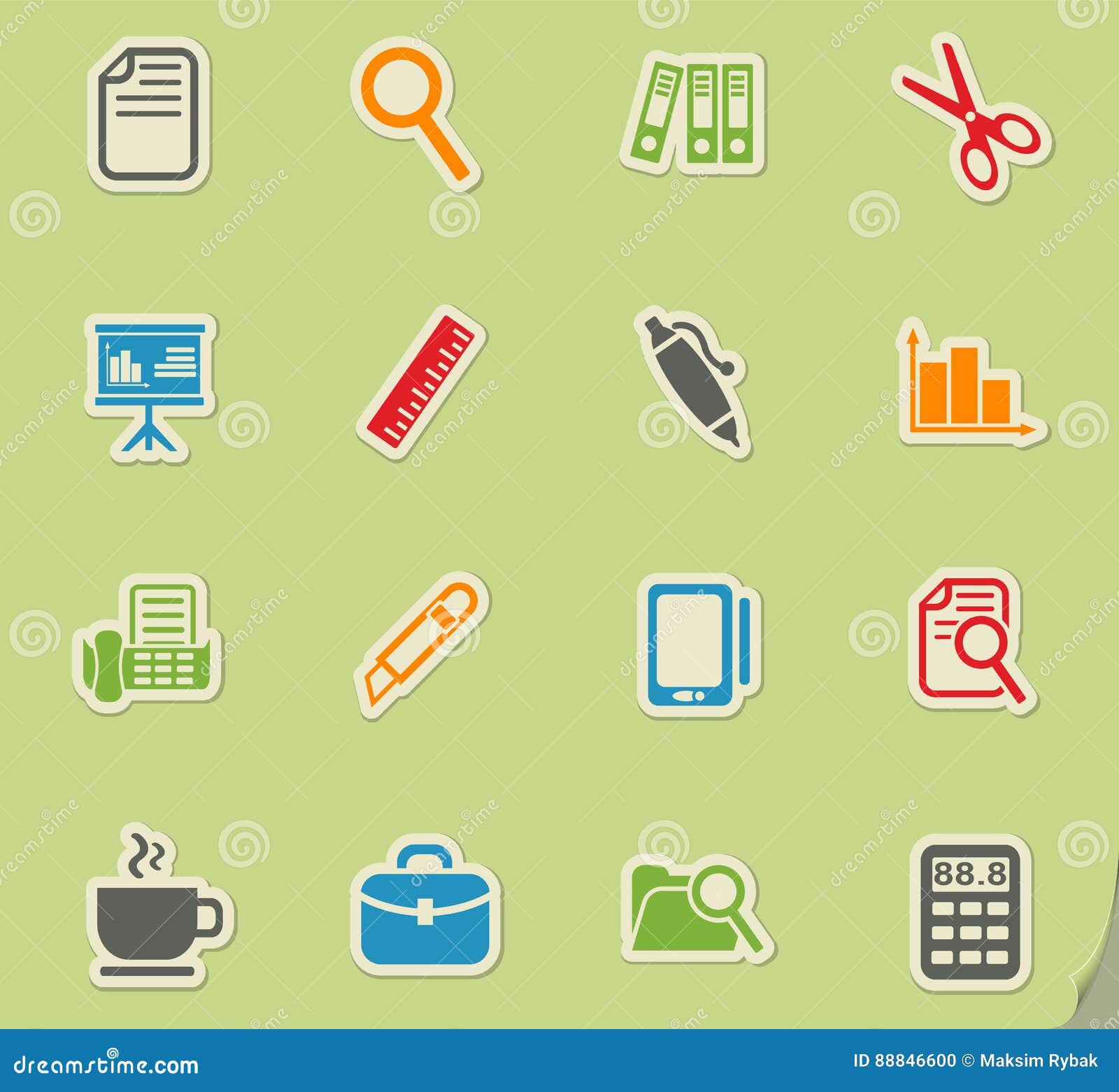 Office icon set stock illustration. Illustration of band - 88846600