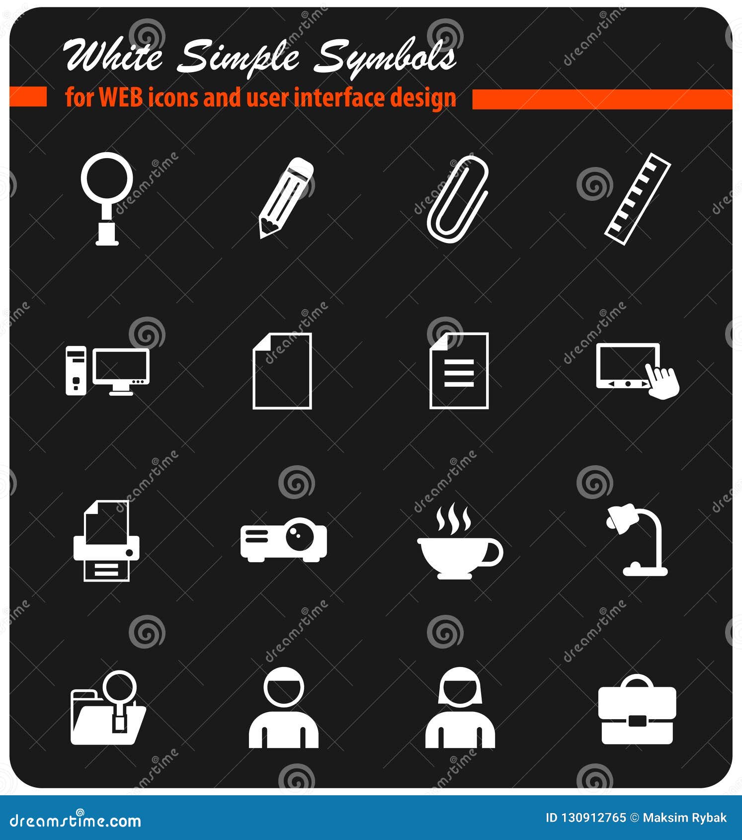 Office icon set stock vector. Illustration of worker - 130912765